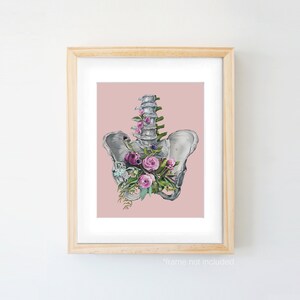 Floral Pelvis Print of Oil Painting - Anatomical Art Print - Human Body ...