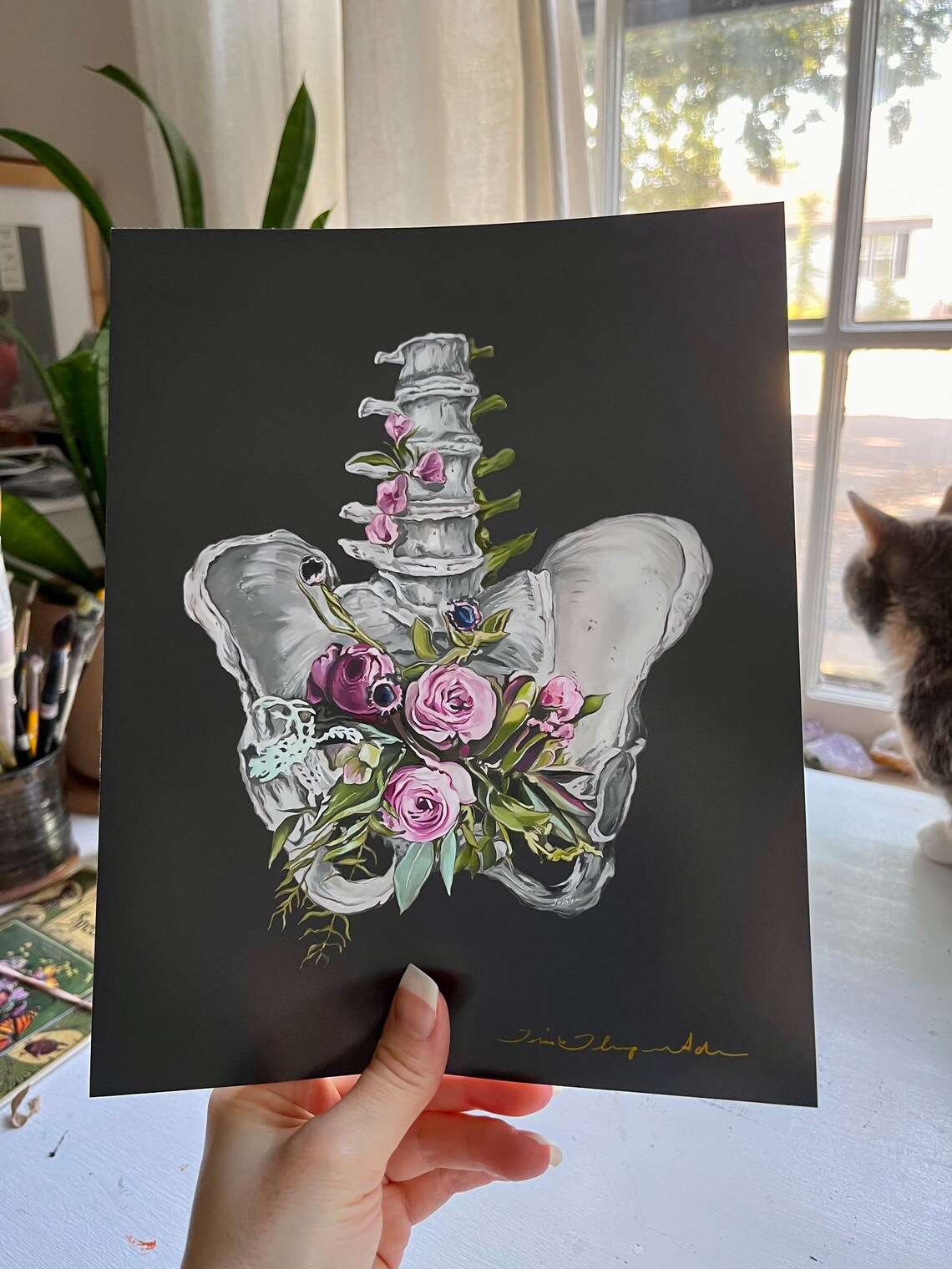Pelvic Floor Floral Anatomical Art Print - Pelvis With Flowers, Medical ...