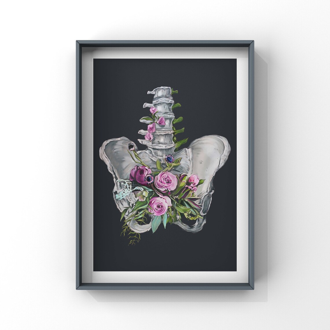 Pelvic Floor Floral Anatomical Art Print Pelvis With - Etsy