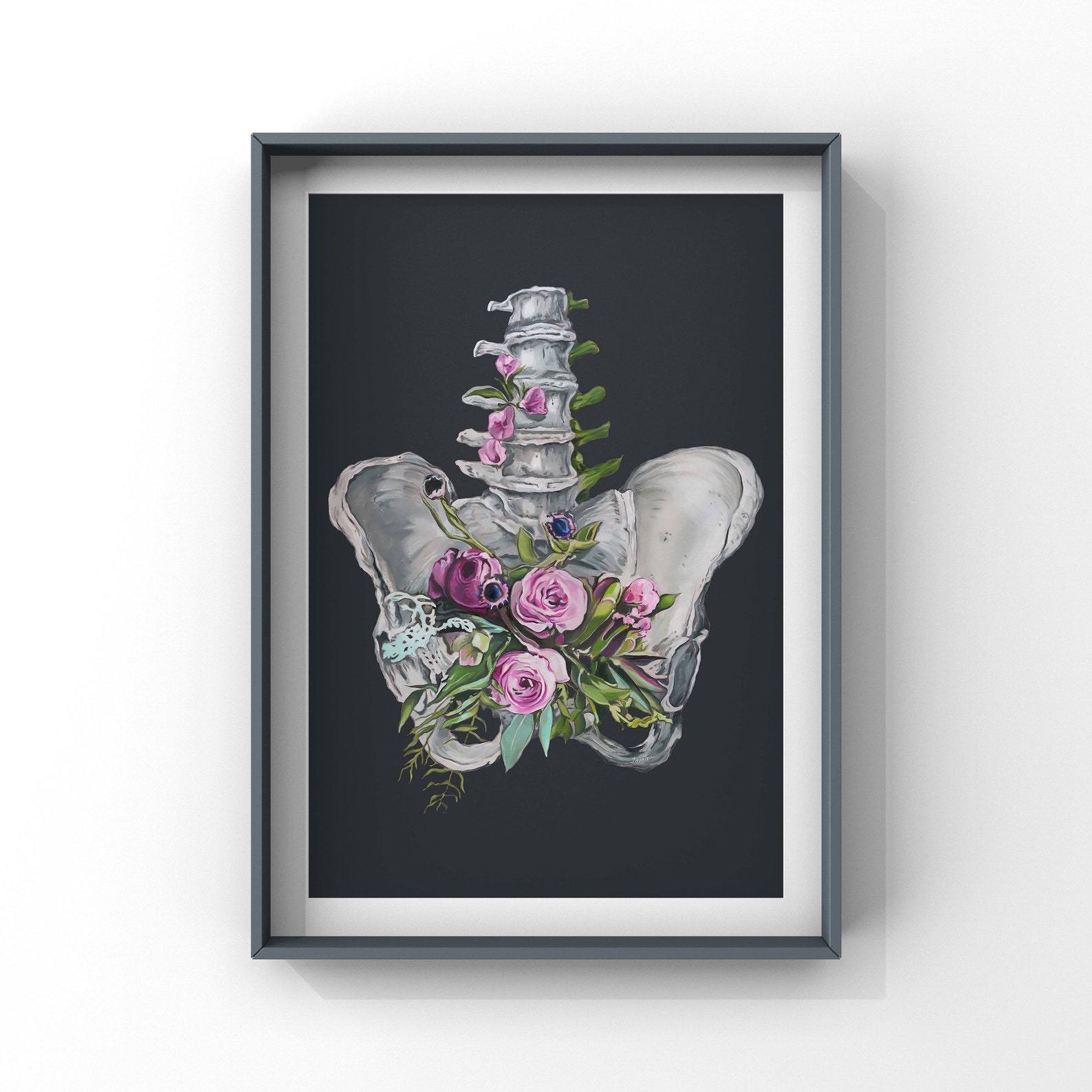Pelvic Floor Floral Anatomical Art Print Pelvis With - Etsy