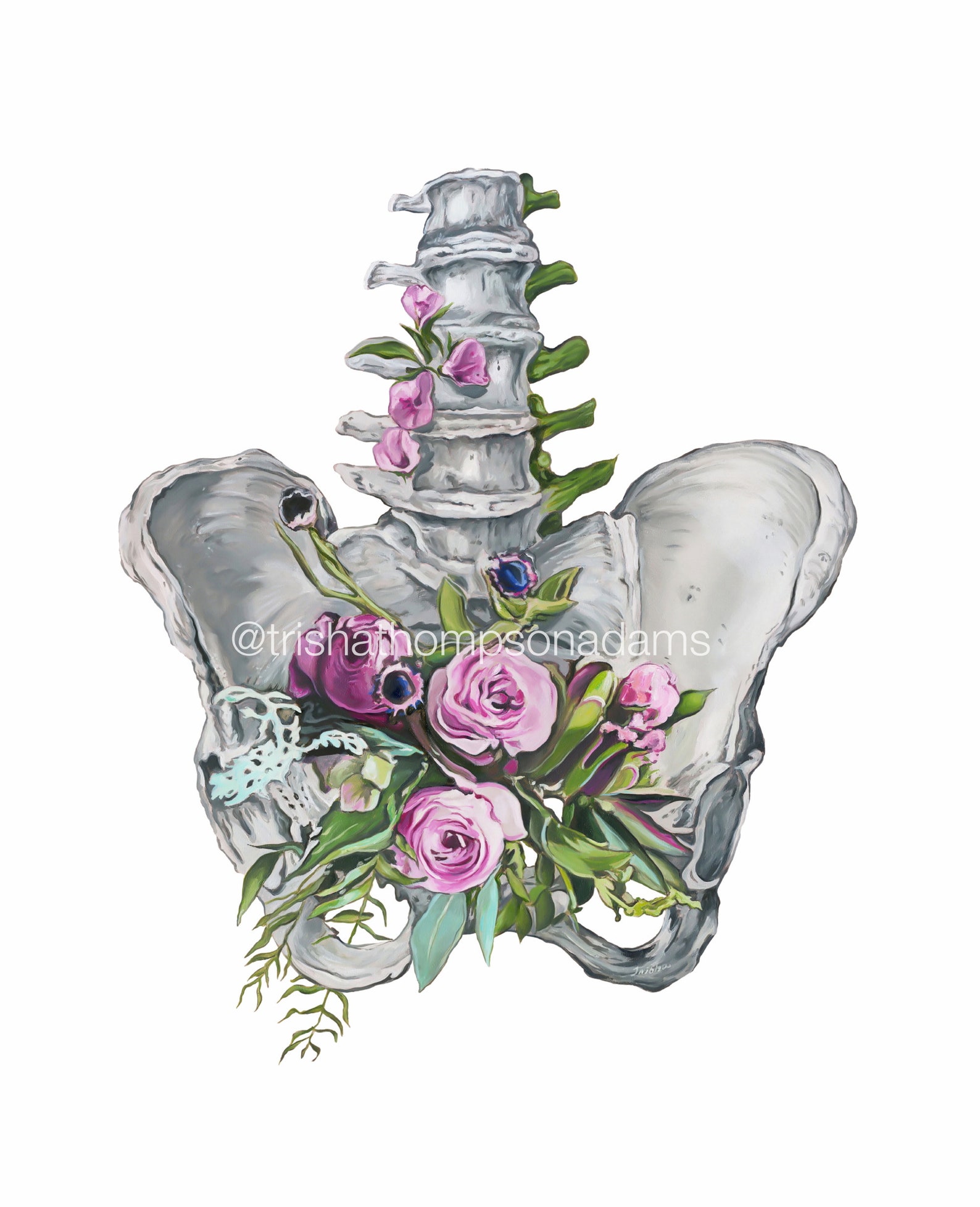 Tattoo/digital Download Floral Pelvis Anatomy Art - Etsy