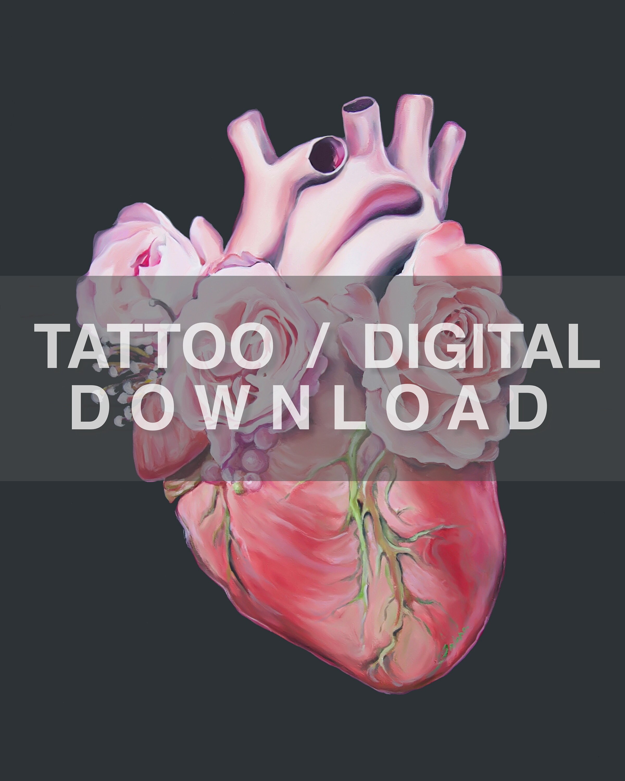 Tattoo/digital Download Floral Heart II Anatomy Art - Etsy