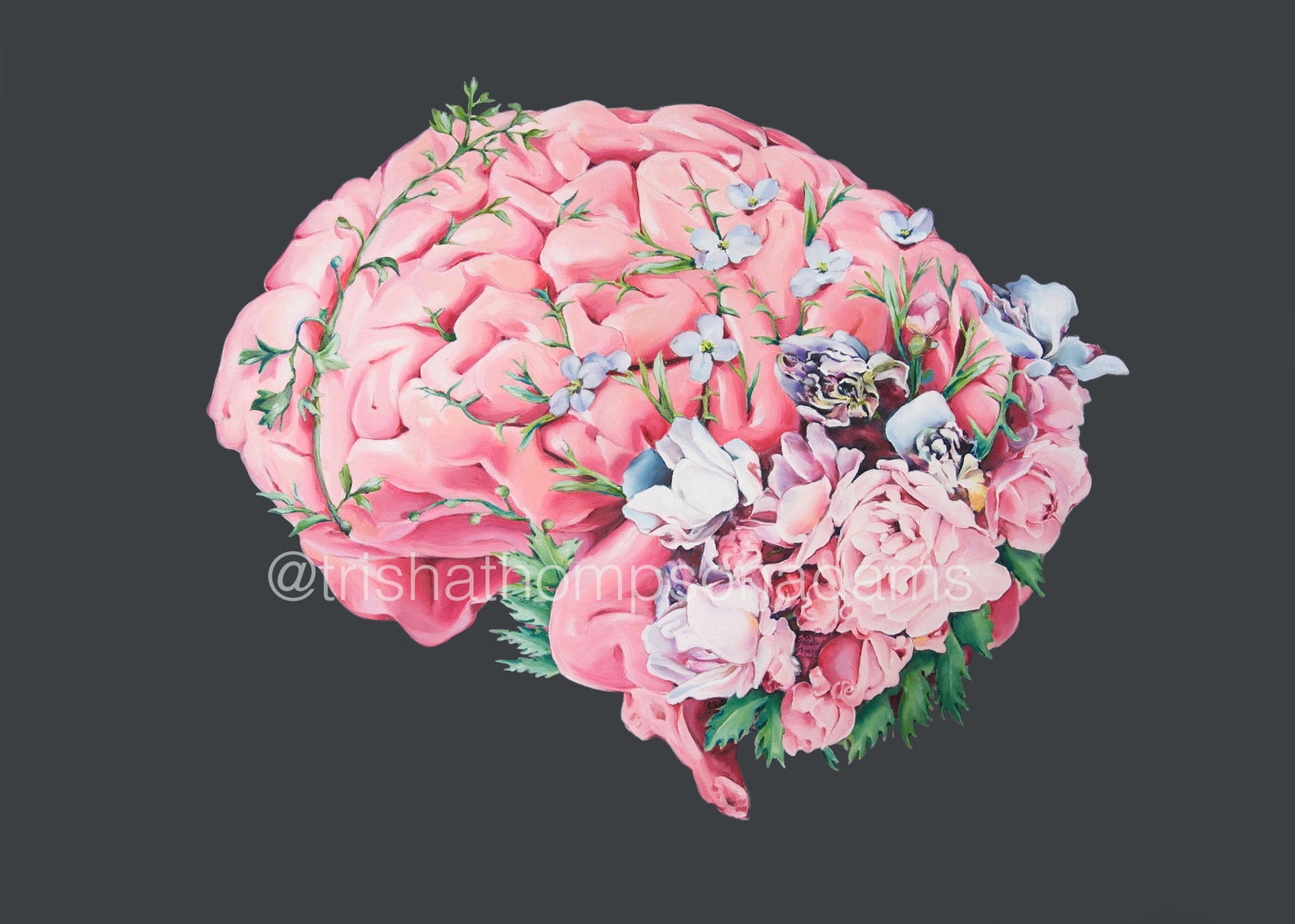 Tattoo/digital Download Floral Brain Anatomy Art - Etsy