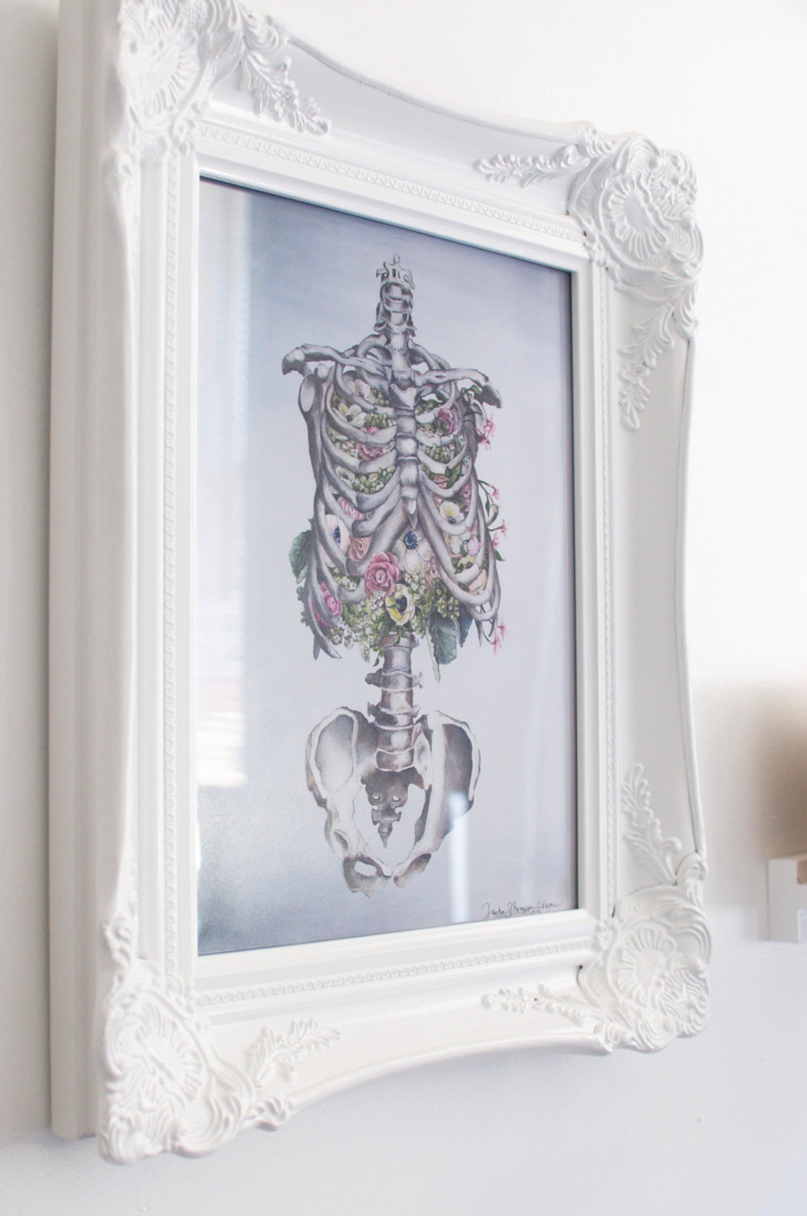 Floral Anatomy: Skeleton Print of Oil Painting - Anatomical Art Print ...