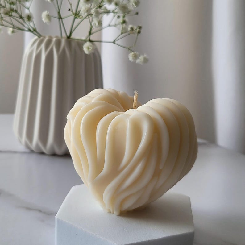 HERZ Kerze Aus Olivenwachs in Zwei Formen | Liebevolle Deko & Geschenkidee Zum Valentinstag Und ...