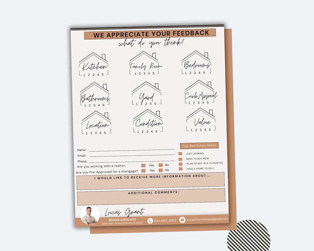 Real Estate Feedback Form Template (canva Digital) - Etsy