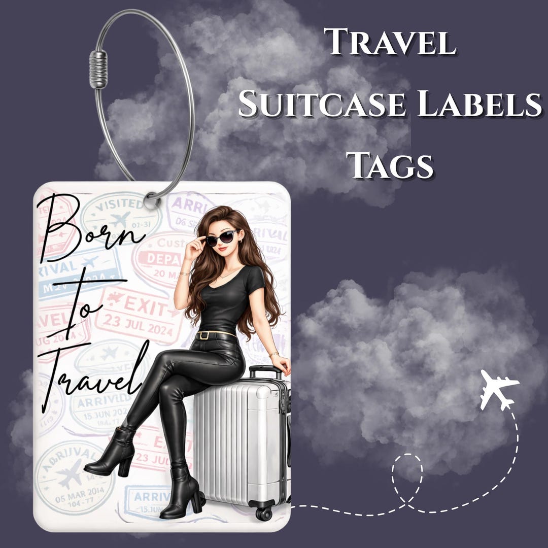 Printable Suitcase Label Tags | Travel Luggage Tag Template | Set of 3 ...