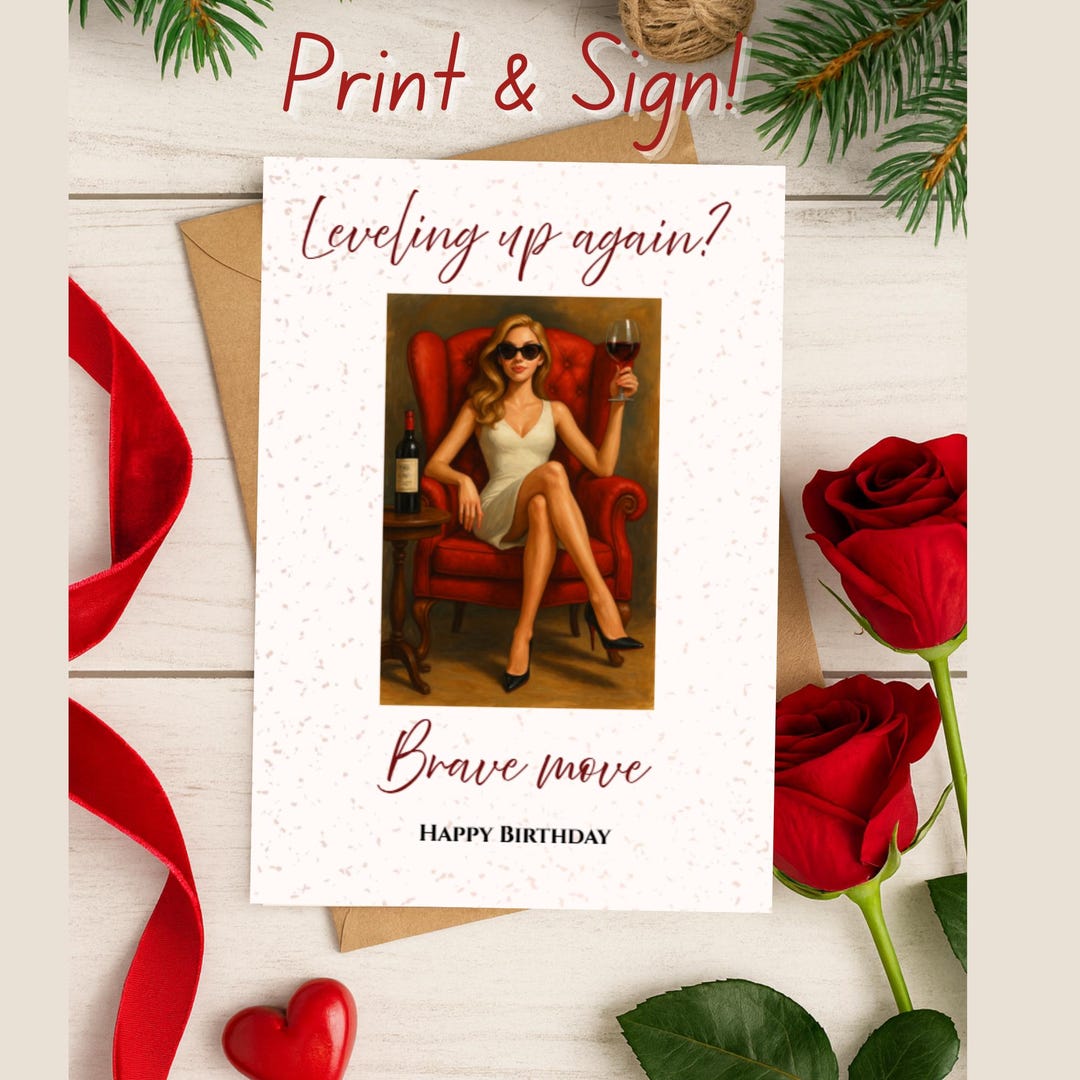 Humorous Birthday Card - Leveling up Again, Brave Move! for Friends ...
