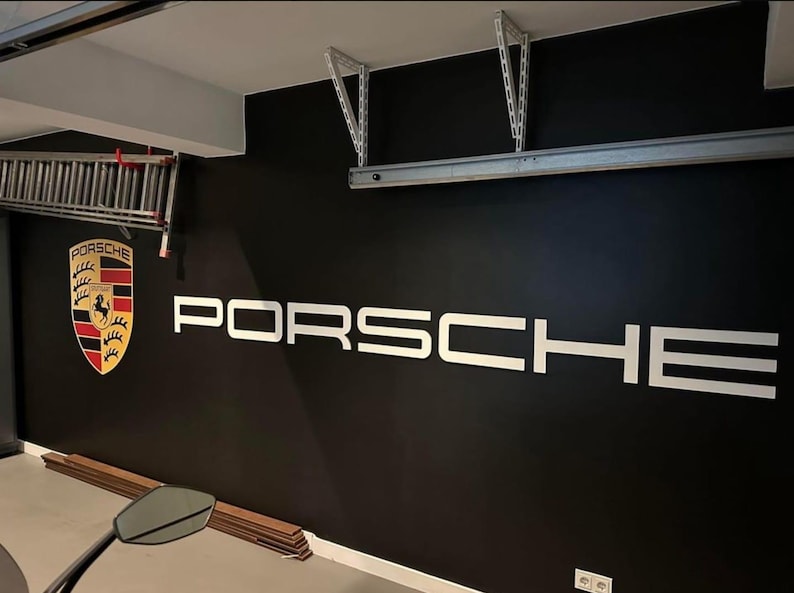 Porsche Wall Decor – Logo & Lettering | Luxury Garage, Office, Home ...