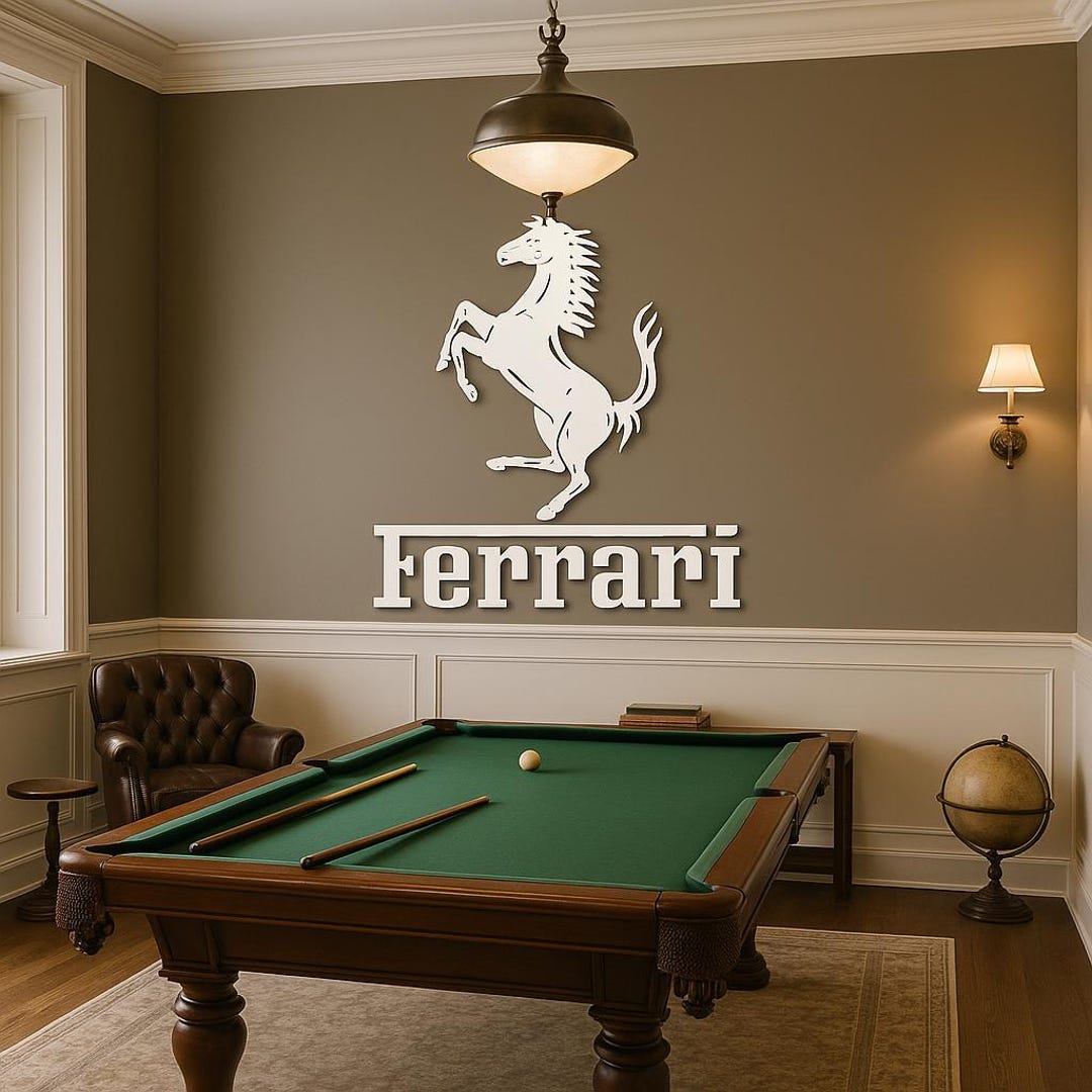 Premium Ferrari Logo & Lettering Wall Decor - Etsy