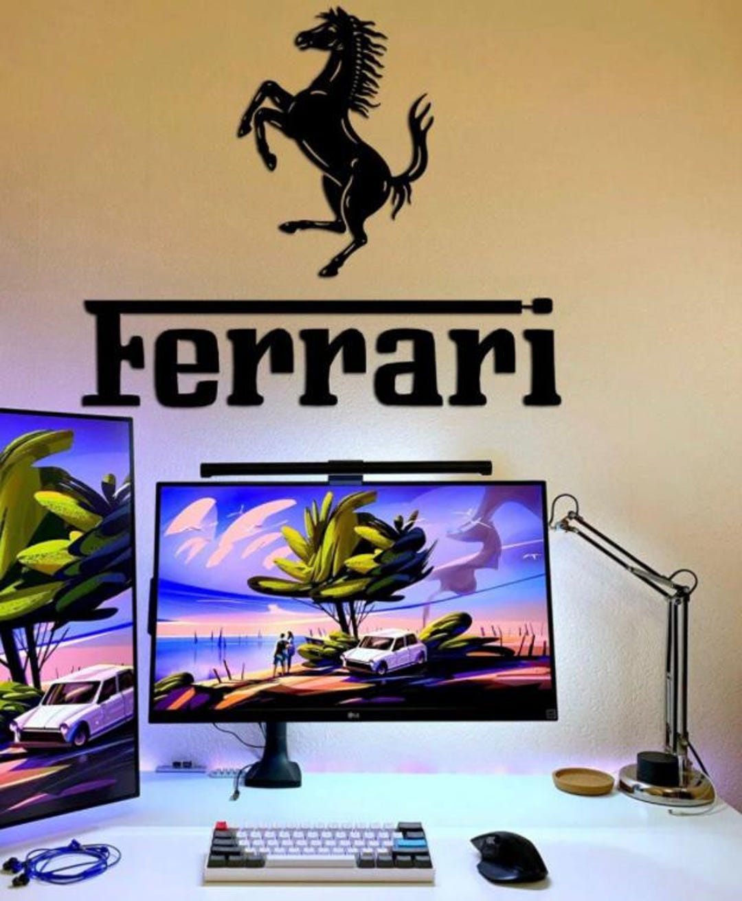 Premium Ferrari Logo & Lettering Wall Decor - Etsy