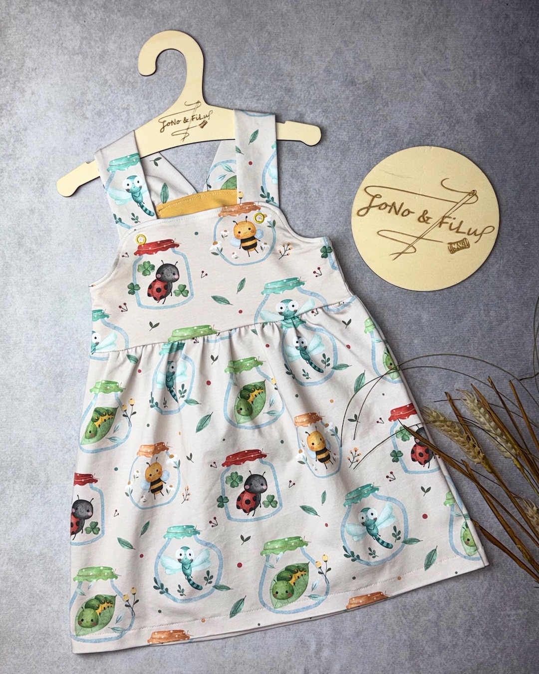 Pinafore Dress Size 92 Girls Ladybug Caterpillar Bee Dragonfly Dress ...