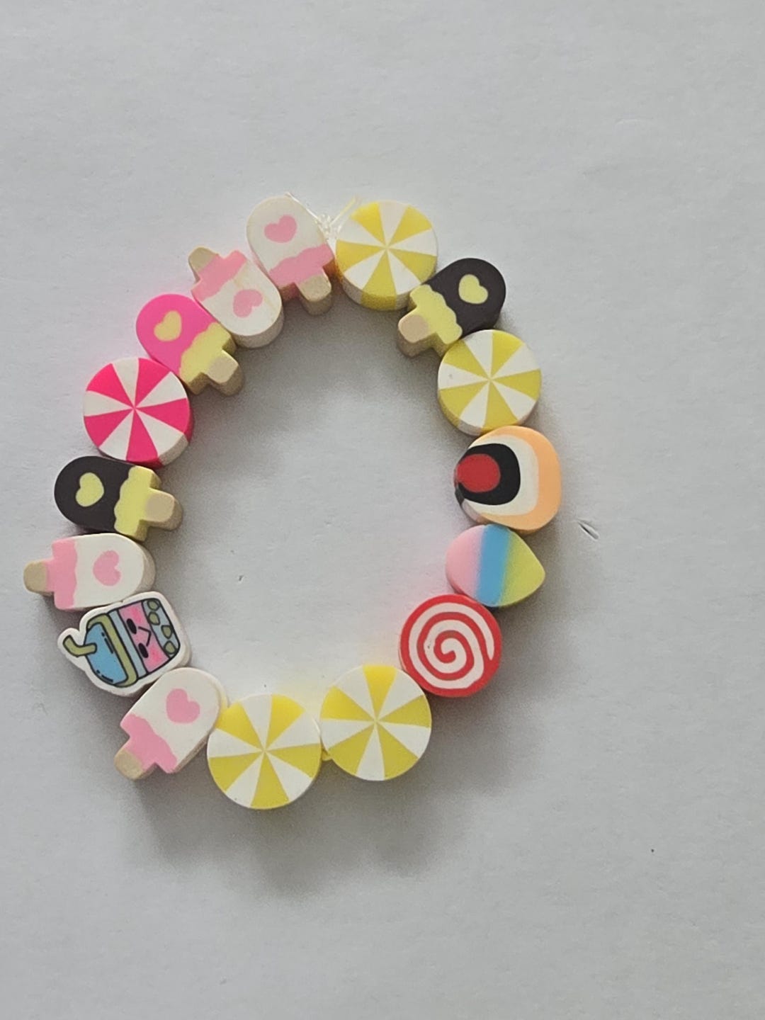Colorful Candy & Popsicle Clay Bead Bracelet – Fun Sweet Treat Jewelry ...