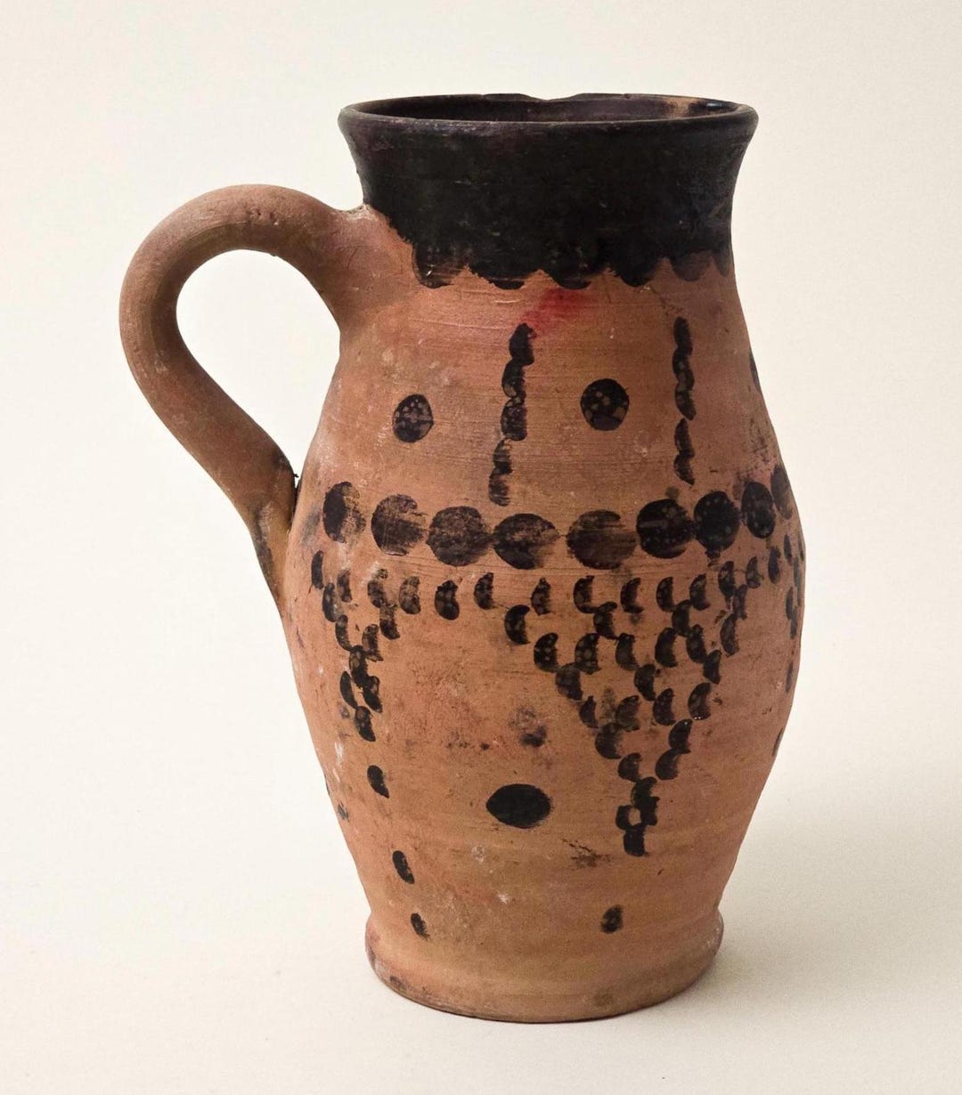 Antique Moroccan Terracotta Pottery Water Jug | Rustic Handcrafted Clay ...