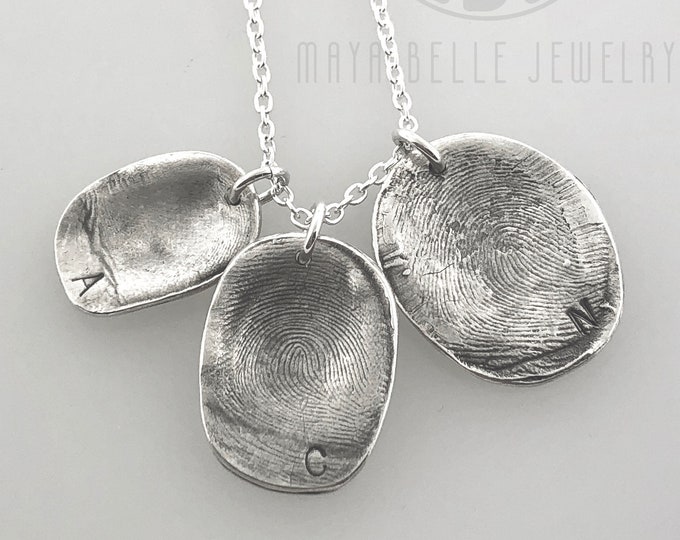 Fingerprint Necklace Minimalist Thumb Print Necklace - Etsy