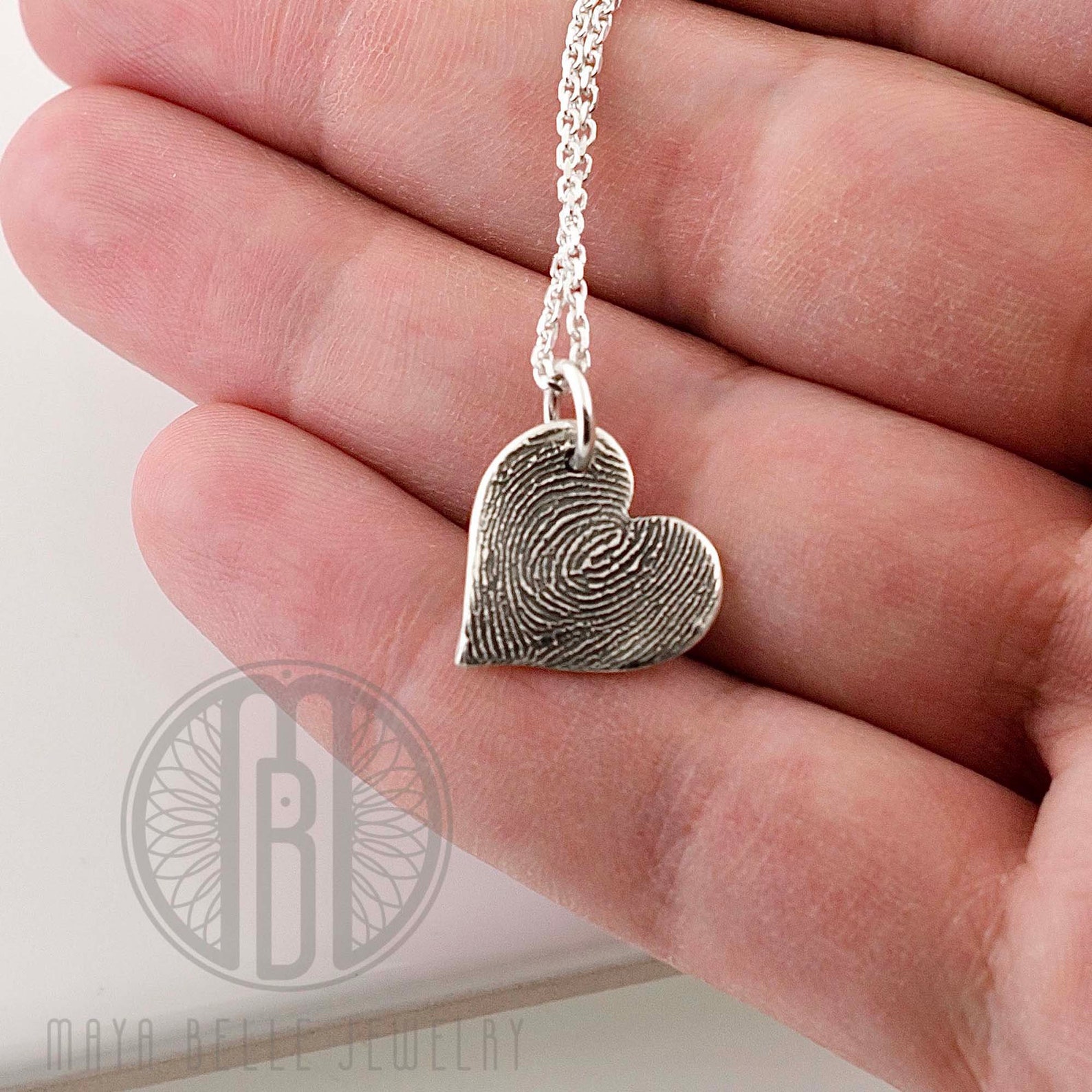 Fingerprint Necklace Minimalist Thumb Print Necklace | Etsy