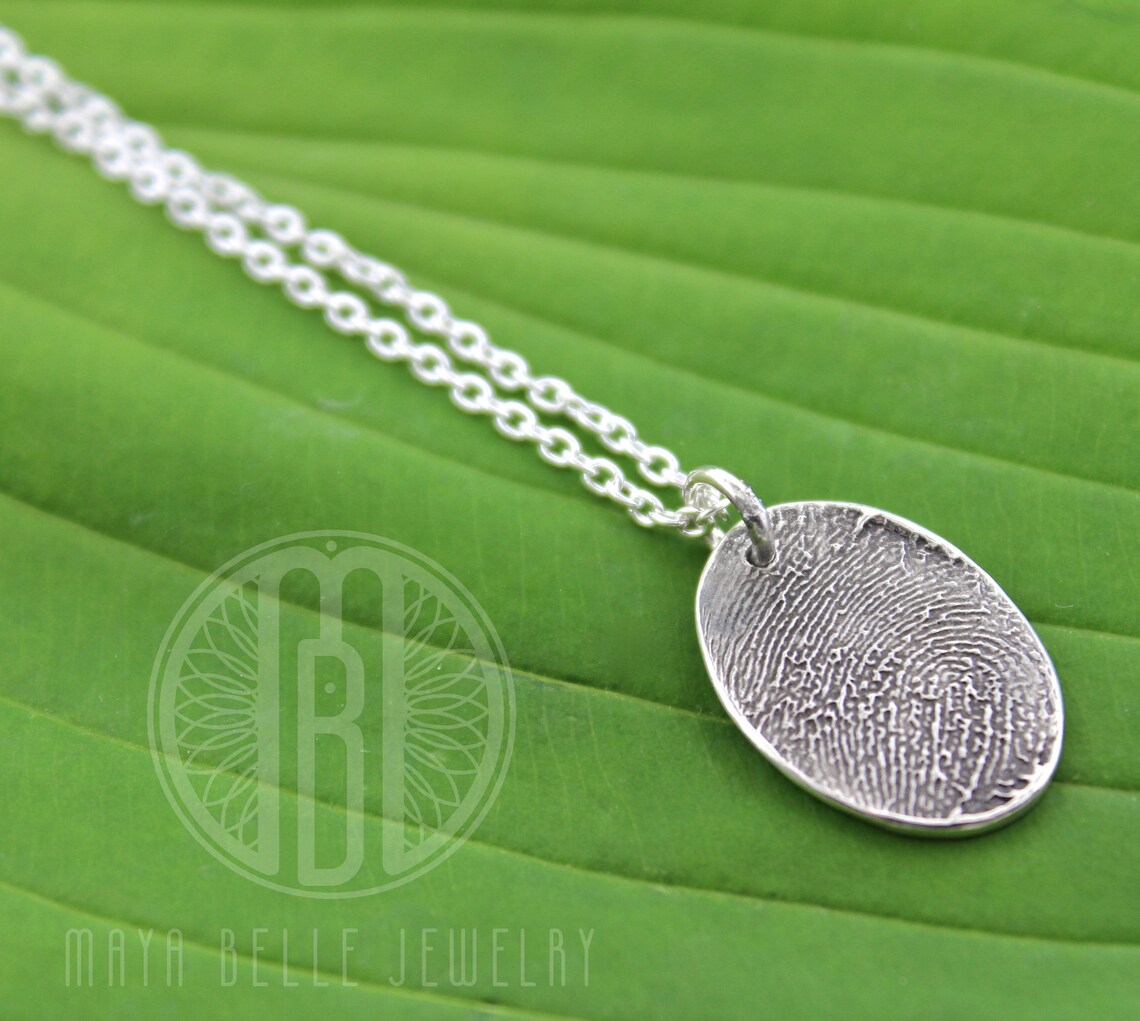 Fingerprint Necklace Minimalist Thumb Print Necklace - Etsy