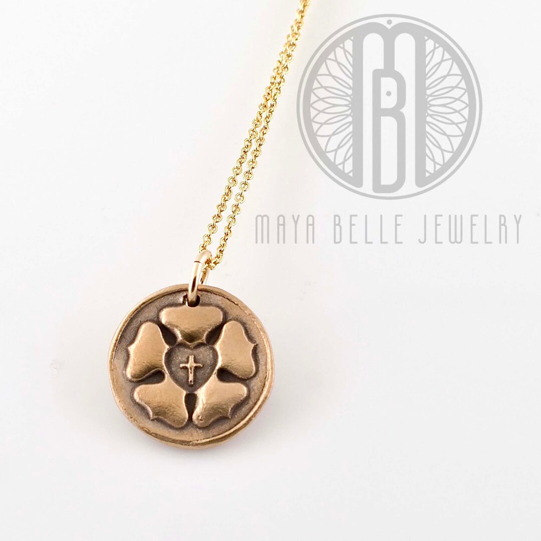 NEW Gold Luther Rose Necklace Lutheran Charm Necklace - Etsy