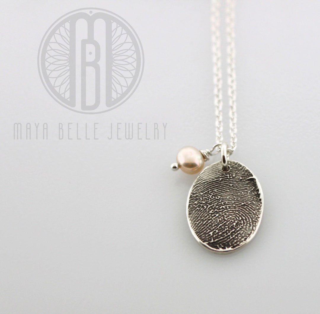 Fingerprint Necklace Minimalist Thumb Print Necklace - Etsy
