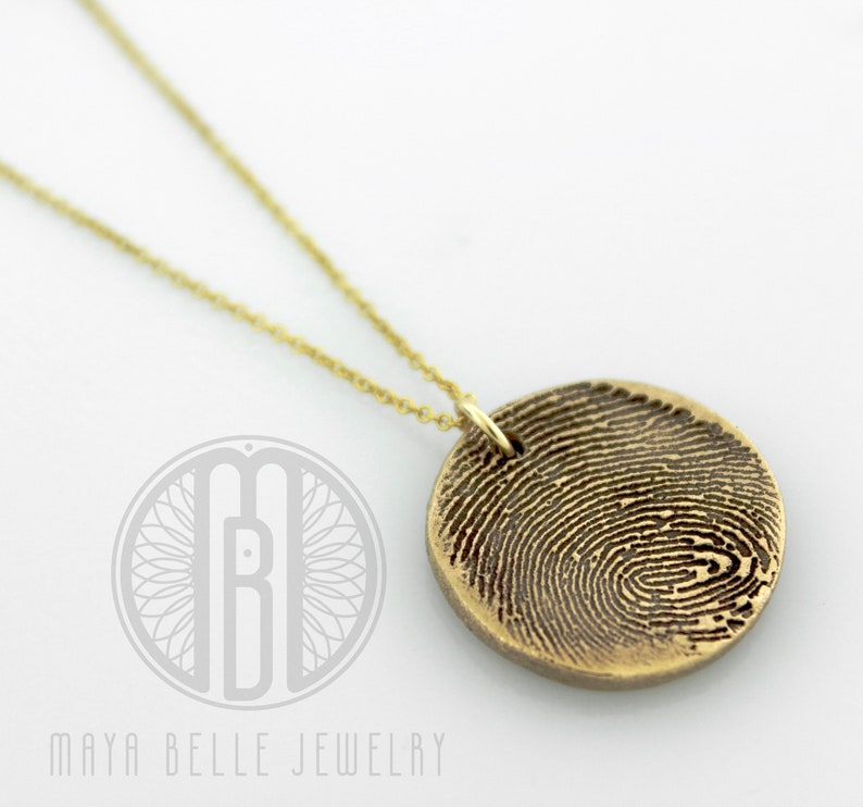 Gold Fingerprint Thumb Print and Actual Handwriting Necklace - Etsy