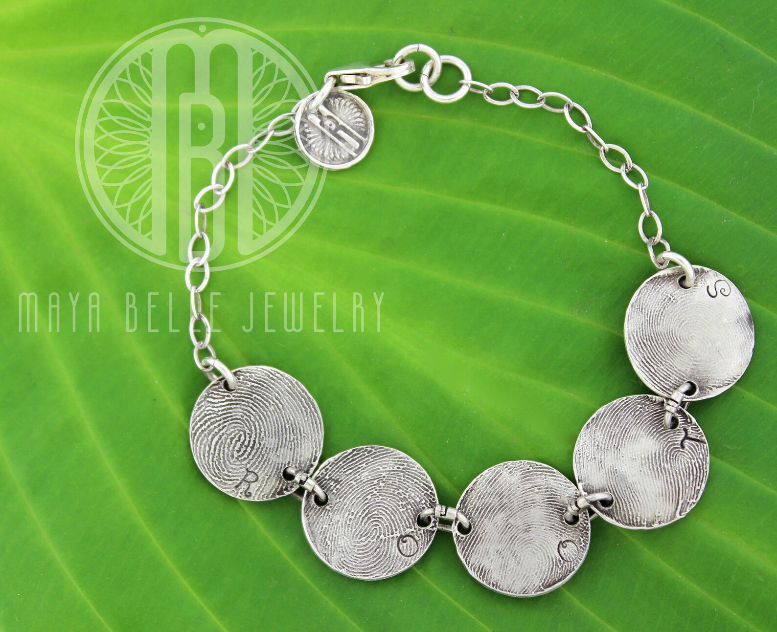 5 Fingerprints or Thumbprints Bracelet One Two Three Four or | Etsy