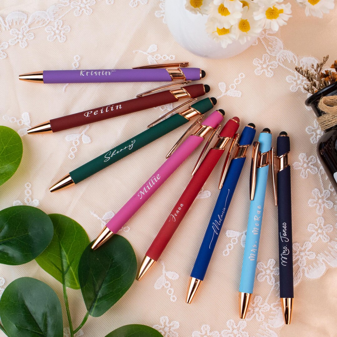 Personalized Luxurious Soft Touch Rose Gold Pen, Personalised Gift Pens ...