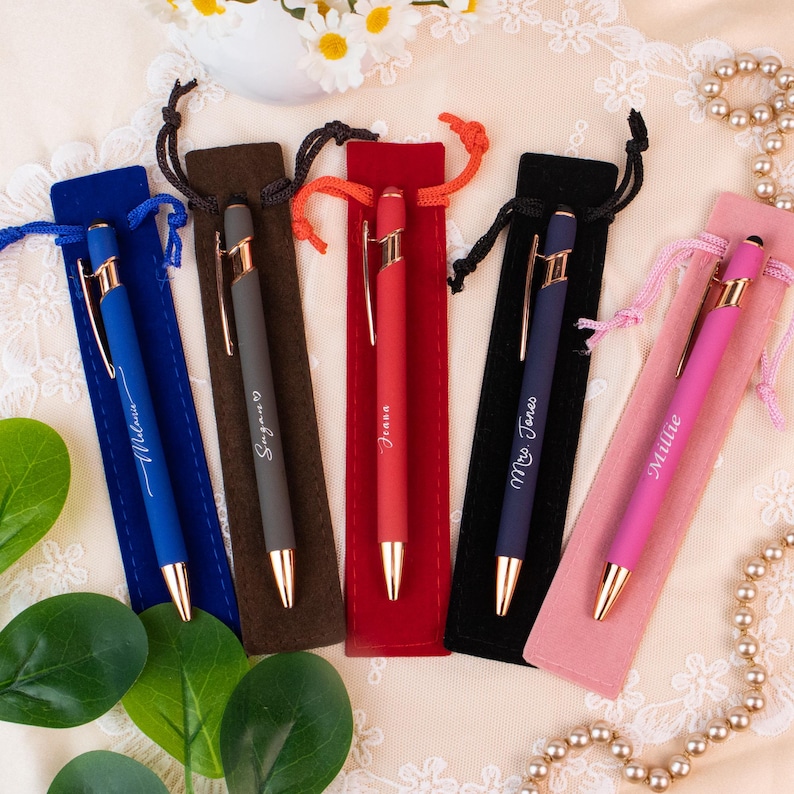 Personalized Luxurious Soft Touch Rose Gold Pen, Rubberized Soft Touch ...