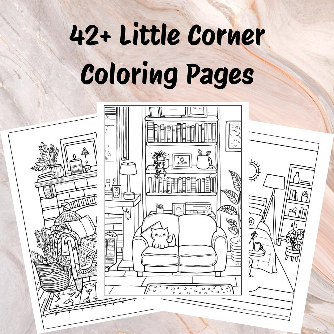Little Corner Coloring Book Pages for Kids and Adults Cute Printable ...