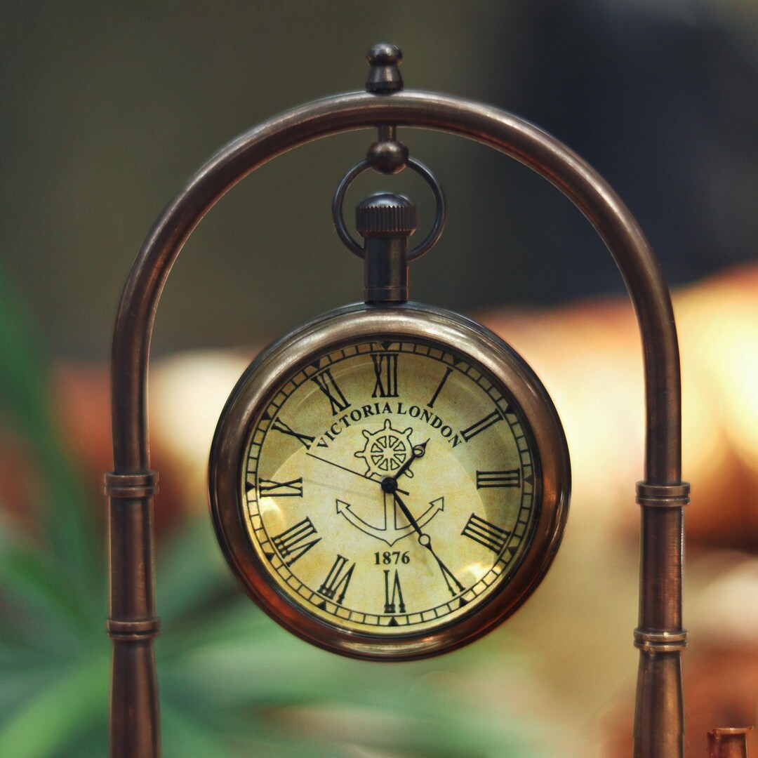 Personalized Brass Desk Clock – Engraved Gift for Husband, Gift for Him ...