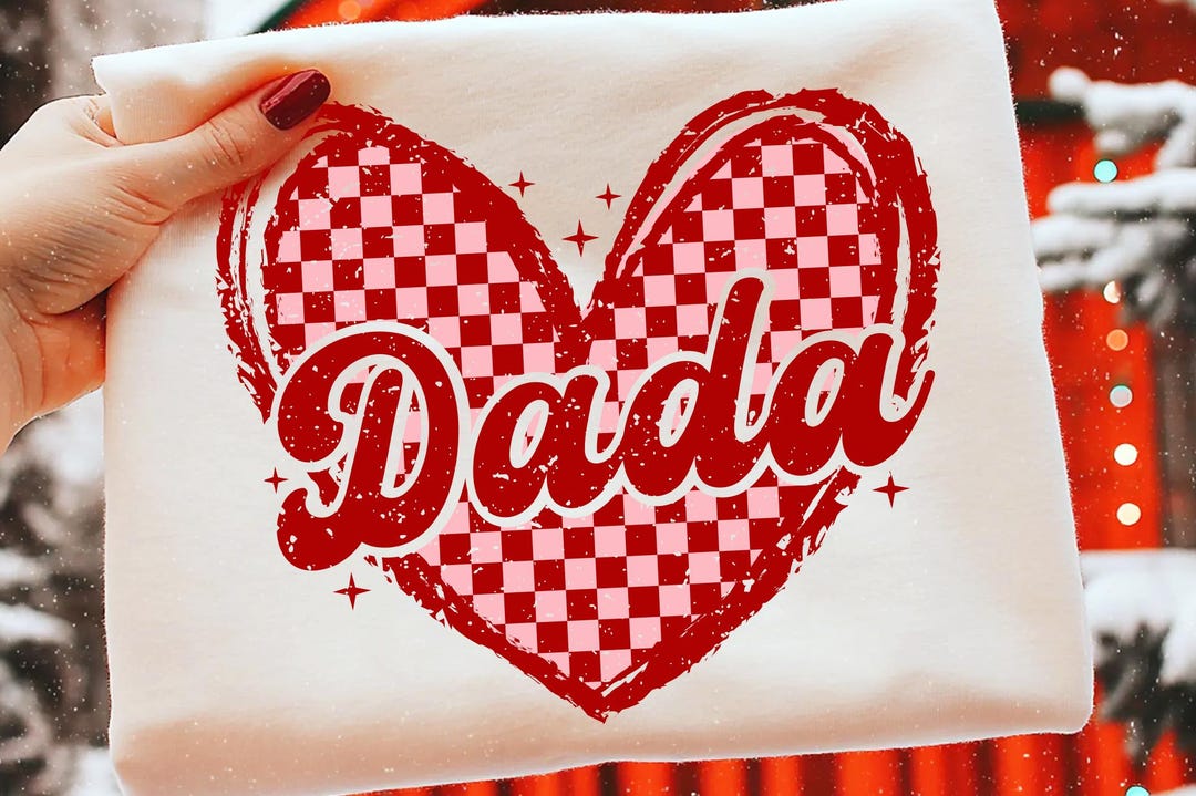 Dada Checkered Heart SVG, Valentine's Day PNG (digital Download) - Etsy