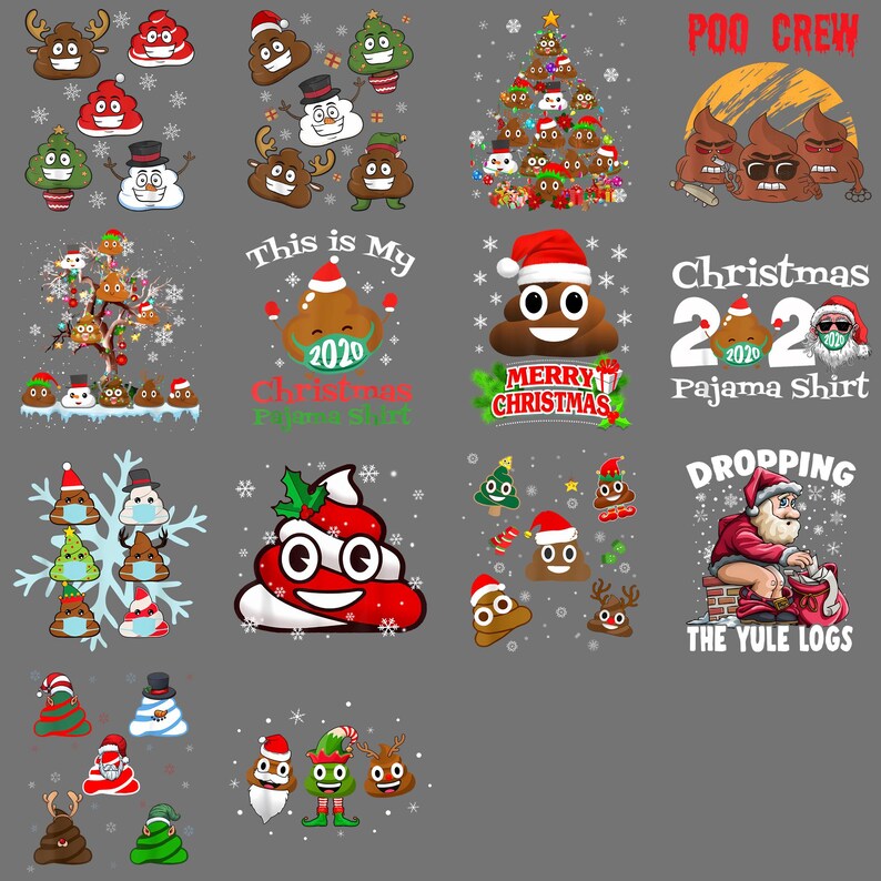 Christmas Poop PNG – Funny Santa Hat Holiday Humor Clipart, Sublimation ...