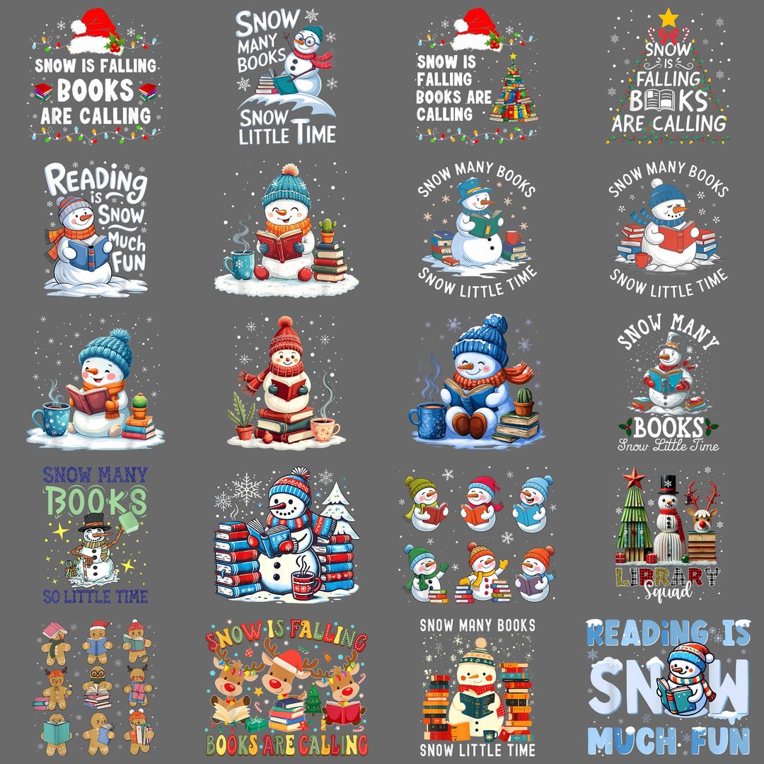 Snow is Falling Books Are Calling Christmas PNG Funny Holiday Reading ...