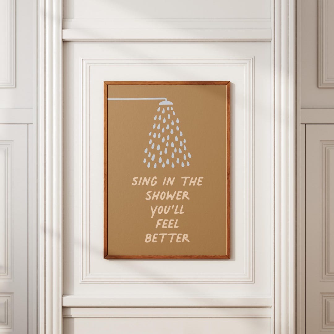 "sing in the Shower" Printable Bathroom Poster, High Resolution Poster ...