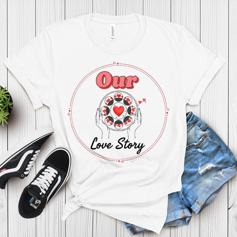 Our Love Story T-shirt, Custom Retro Viewfinder Heart Shirt, Cinematic ...