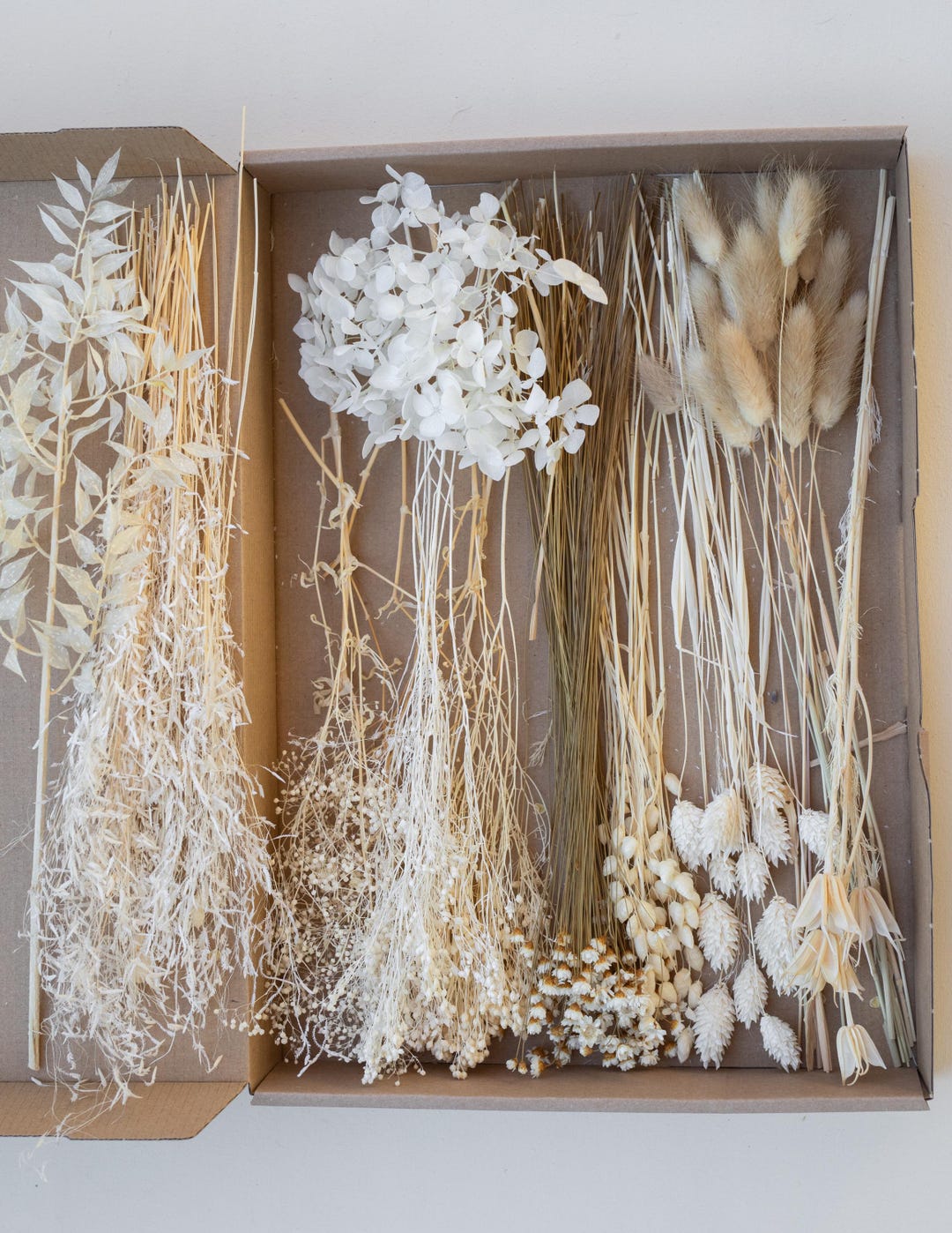 DIY Dried Flower Craft Box – White Natural & Preserved Blooms for ...
