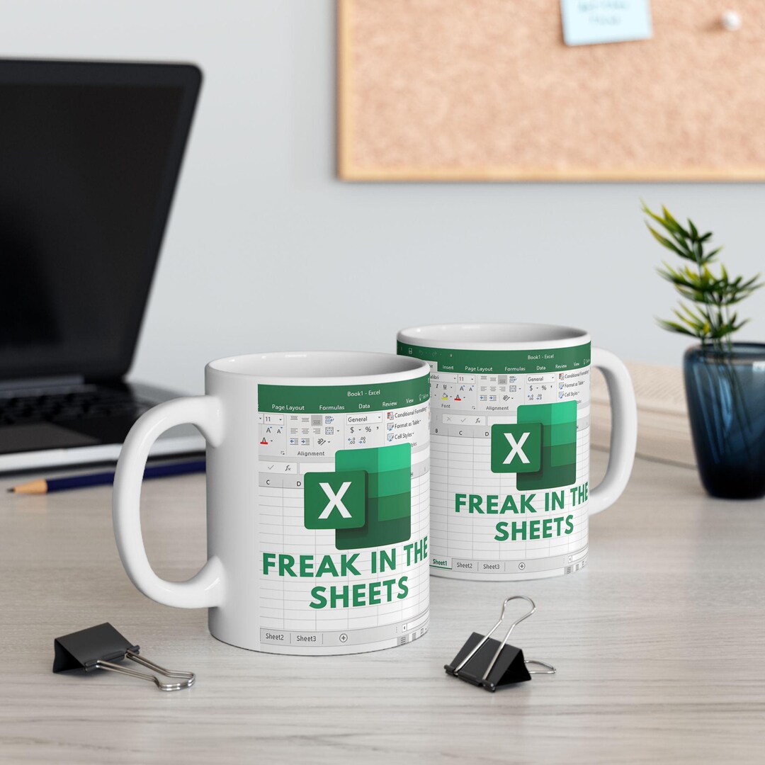 Excel Spreadsheet Design Ceramic Mug | Funny Office Spreadsheet Coffee ...