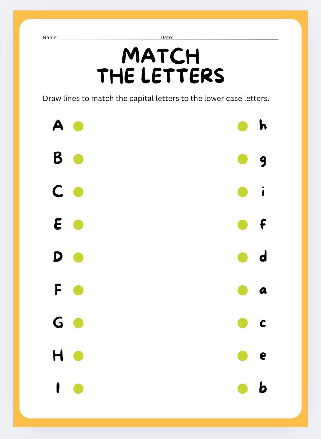 Matching Upper Case Letters to There Lower Case Sounds - Etsy