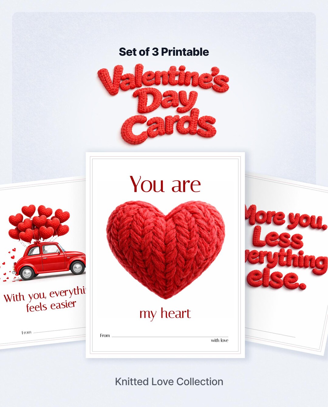 Valentine’s Day Printable Card Set, Saint Valentine’s Day Print Pack ...