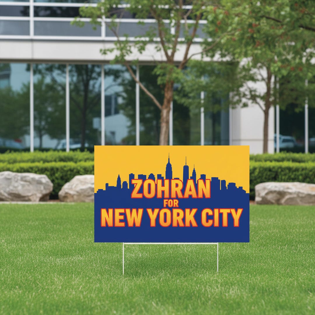Zohran Mamdani Yard Sign, Zohran for Mayor of New York, Vote Zohran ...