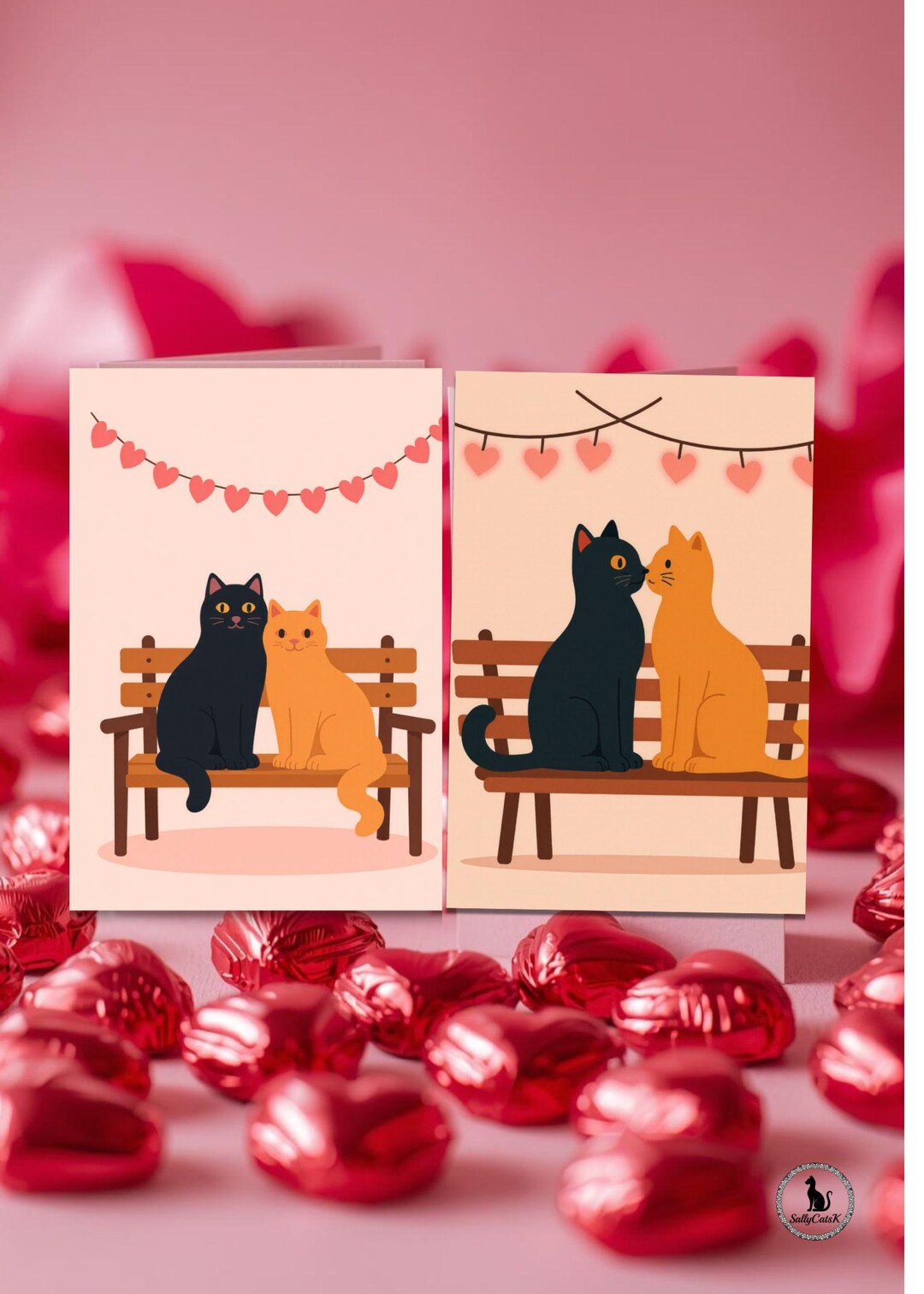 Printable Valentine Cat Postcards Set | Cat Love Cards | Digital ...