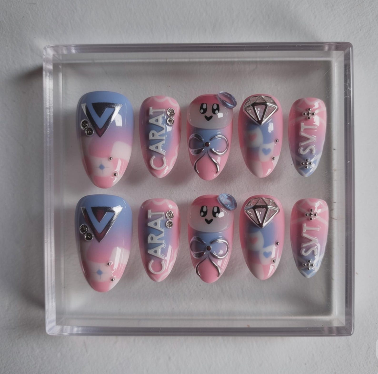 Carat Seventeen Press on Nails | K-pop Inspired Nail Set | SVT Logo ...