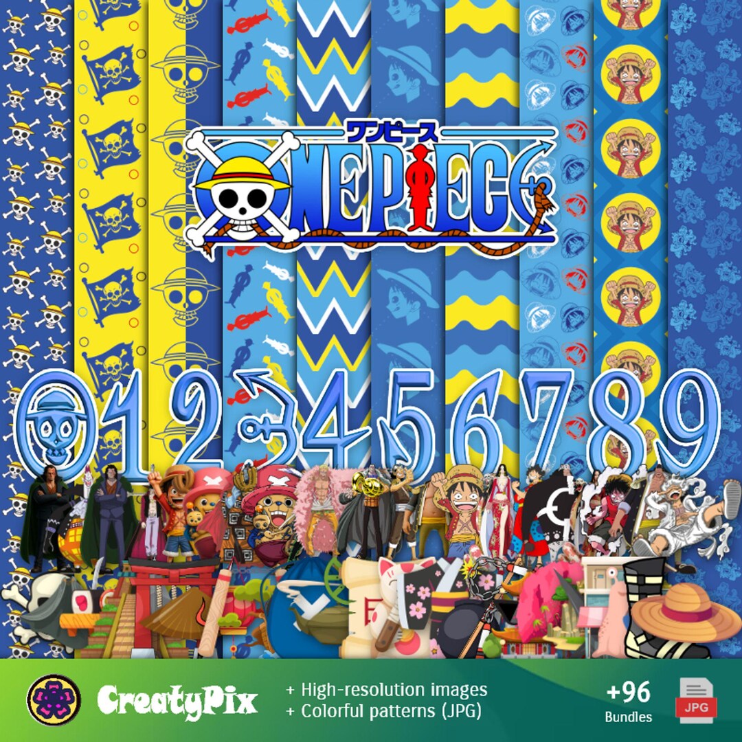 One Piece Digital Papers – Kit de Scrapbook Pirata para Artesanato DIY ...