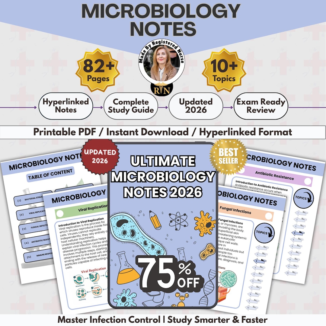 Microbiology Bundle Fully Hyperlinked | Medical School Notes | Quiz ...