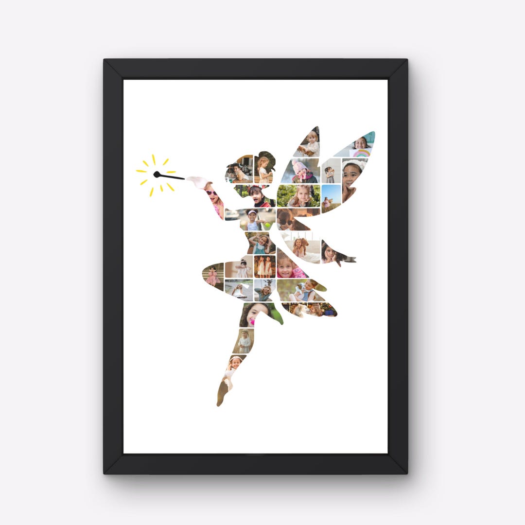 Tinkerbell Photo Collage Template, Fairy Nursery Decor (digital ...