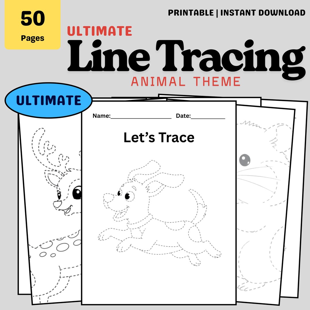 Animal Line Tracing Printable Worksheet, Montessori Fine Motor Skills ...