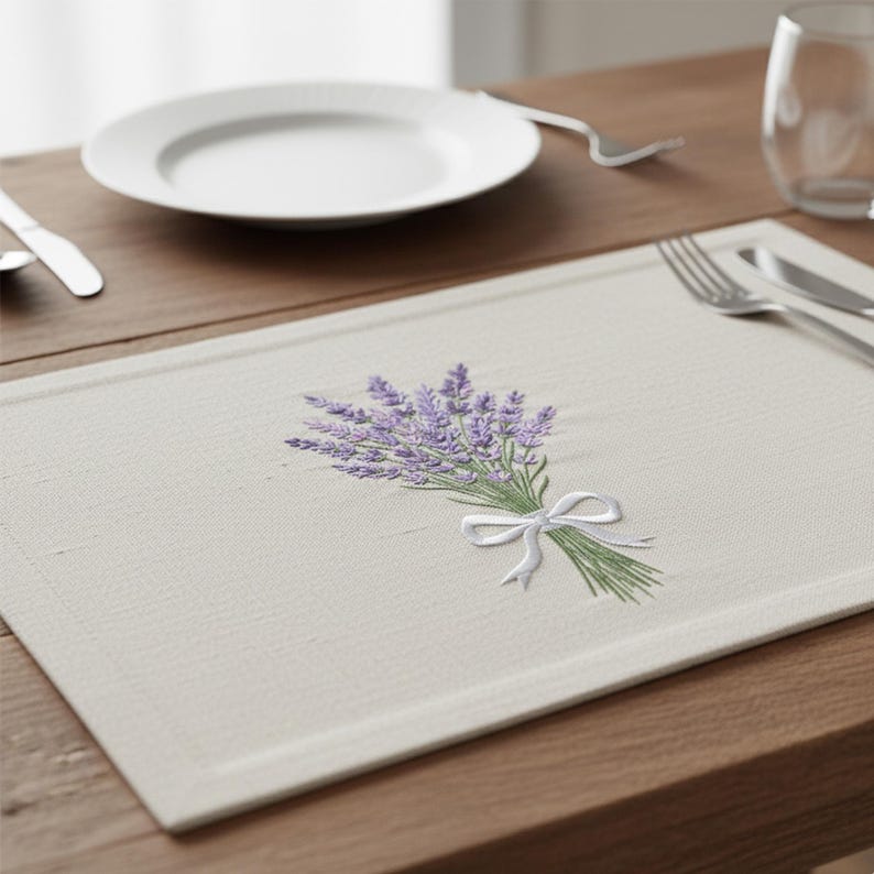 Lavender Bouquet Embroidery Design – Floral Machine File (DST, EXP, PES ...