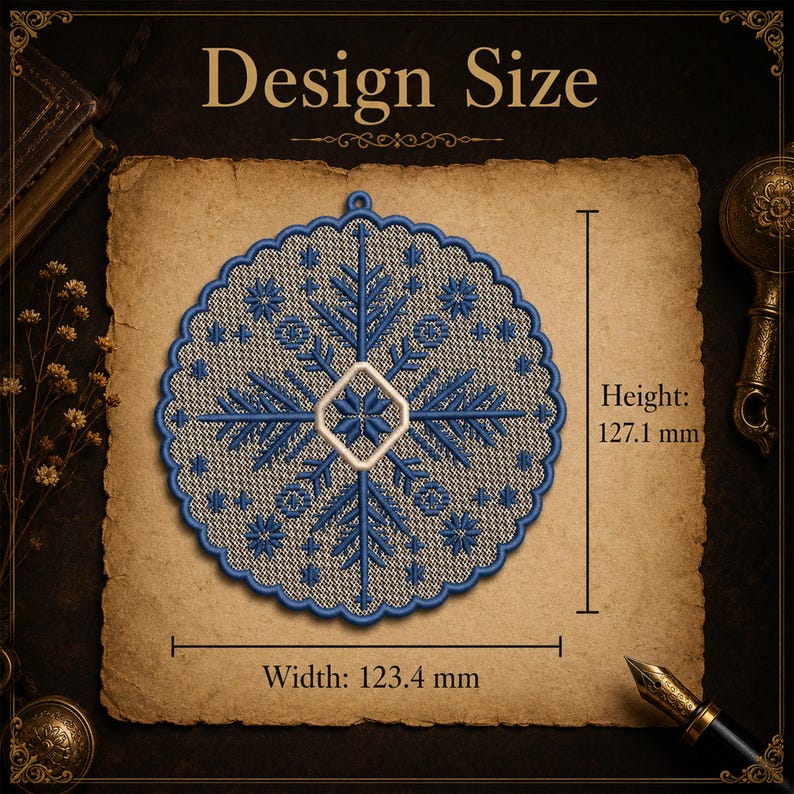 Nordic Snowflake FSL Embroidery Design Freestanding Lace Snowflake ...