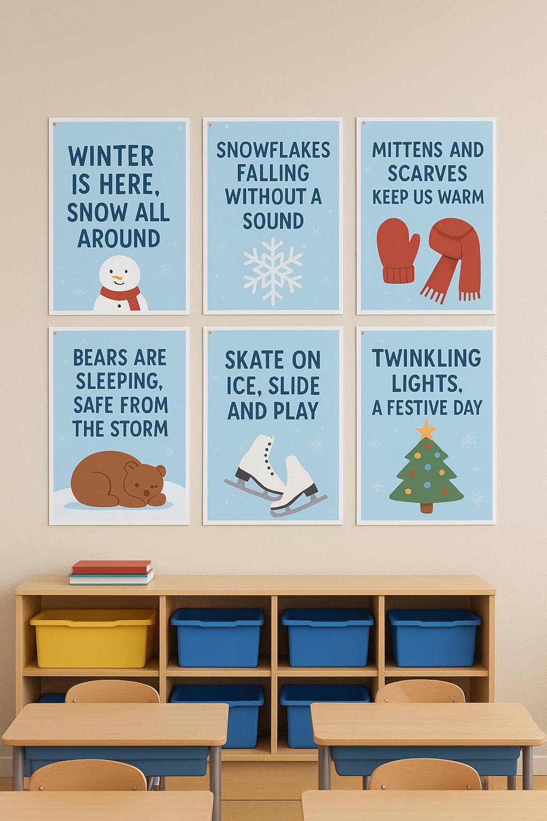 Printable Winter Classroom Decor - Kids Learning Posters | Snow ...