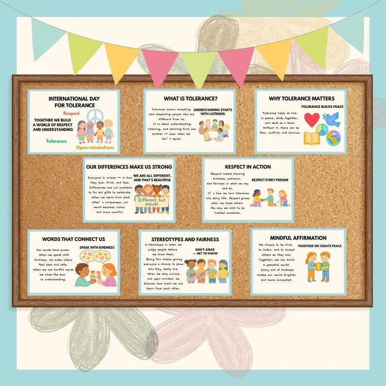 Tolerance Bulletin Board Posters | Classroom Decor (15 Pages PDF) - Etsy