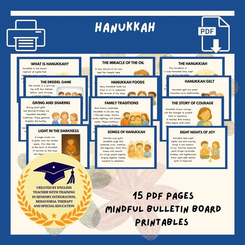 Mindful Hanukkah Bulletin Board | Classroom Decor, Teacher Resources ...